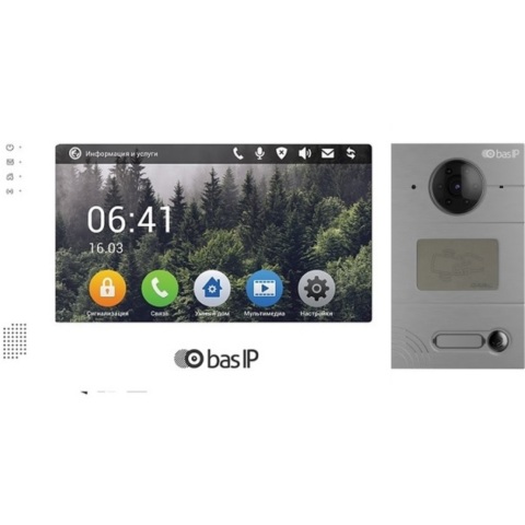 Купить BAS-IP AP-07L WHITE + AV-01TE GREY Комплект IP-домофона - ВИДЕОГЛАЗ Москва