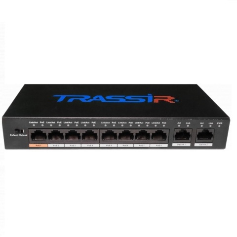 Купить TRASSIR TR-NS1010-96-8PoE Коммутатор POE - ВИДЕОГЛАЗ Москва