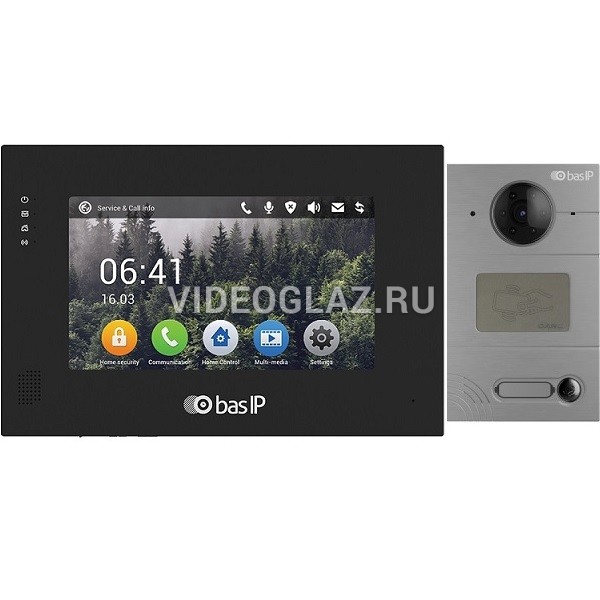 Купить BAS-IP AP-07L BLACK + AV-01TE GREY Комплект IP-домофона - ВИДЕОГЛАЗ Москва