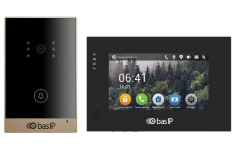 Купить BAS-IP AV-02 Gold + AP-07L Black Комплект IP-домофона - ВИДЕОГЛАЗ Москва
