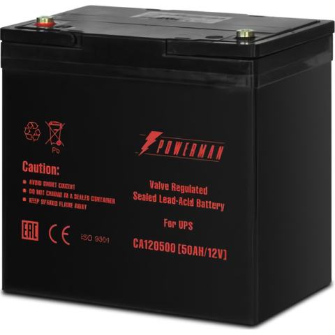 Купить POWERMAN Battery 12V/50AH Аккумулятор - ВИДЕОГЛАЗ Москва